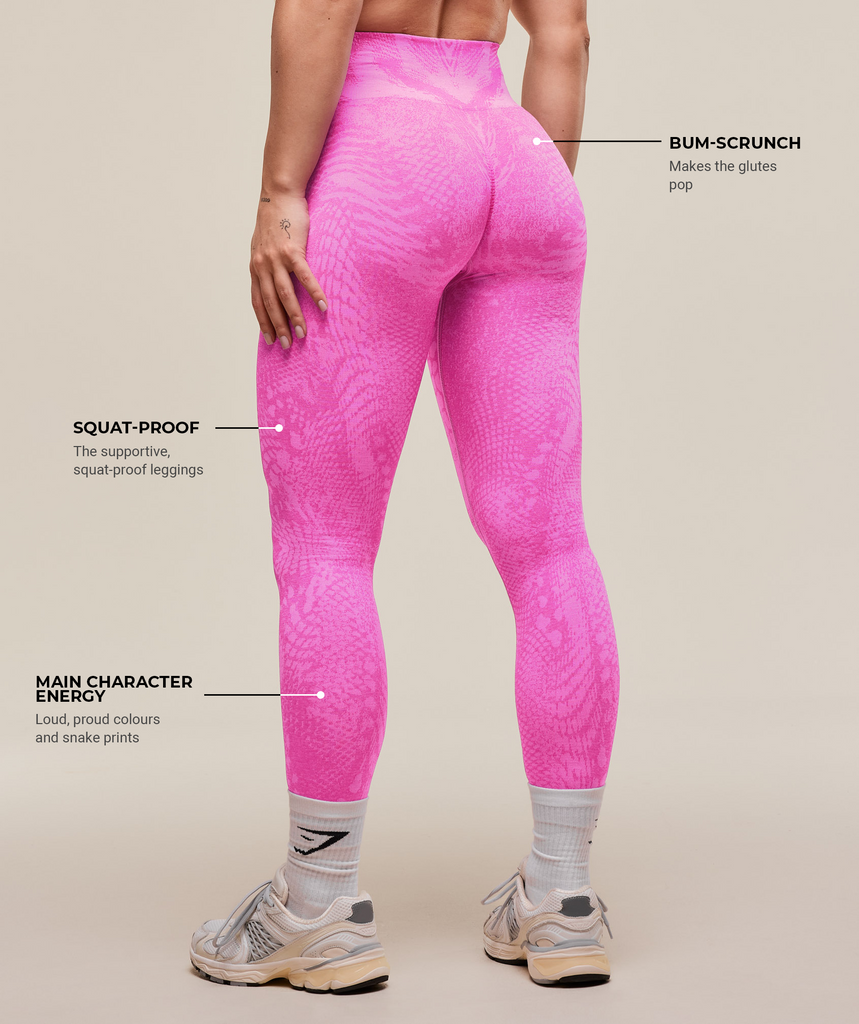 Gymshark Adapt X Whitney Animal Seamless Leggings - Sour Pink/Vibrant Pink | Gymshark