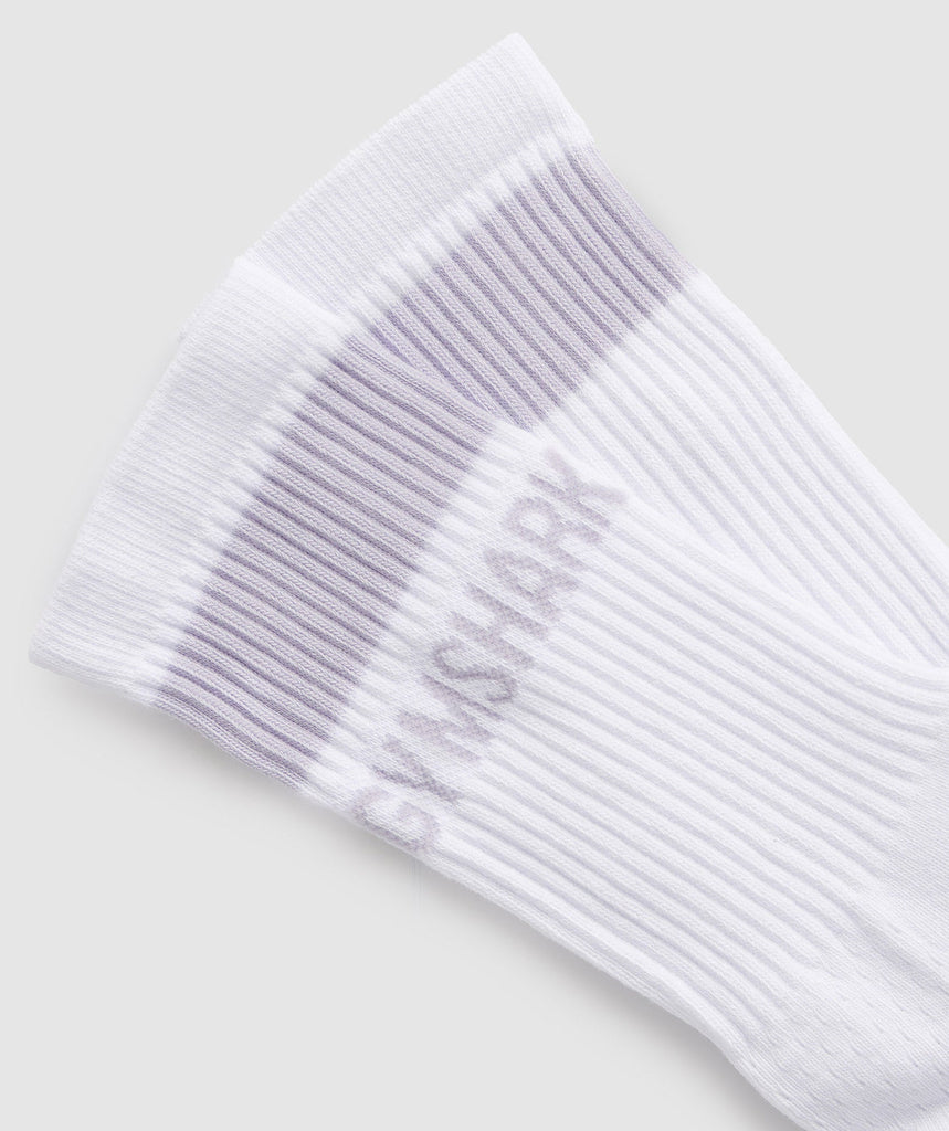 Gymshark Premium Crew Sock 1pk - White/Moon Purple | Gymshark