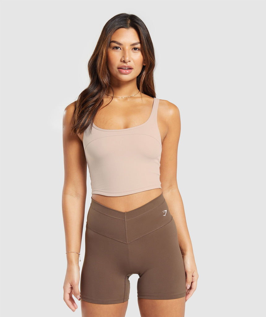 Gymshark Scoop Back Crop Tank Stone Pink Gymshark