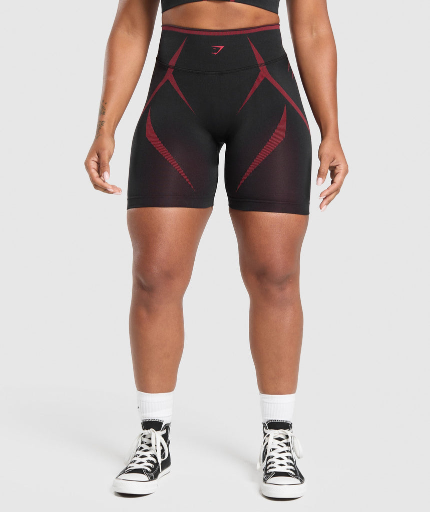 Gymshark Apex Lift Seamless Shorts - Black/Carmine Red | Gymshark