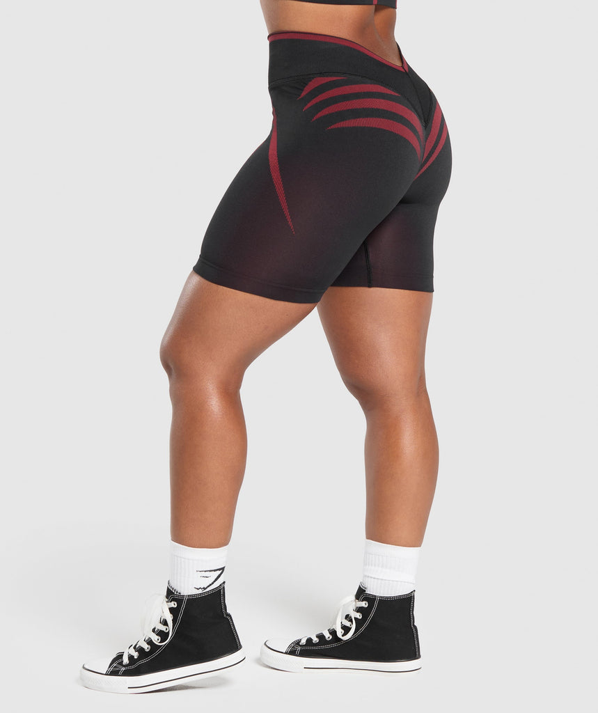Gymshark Apex Lift Seamless Shorts - Black/Carmine Red | Gymshark