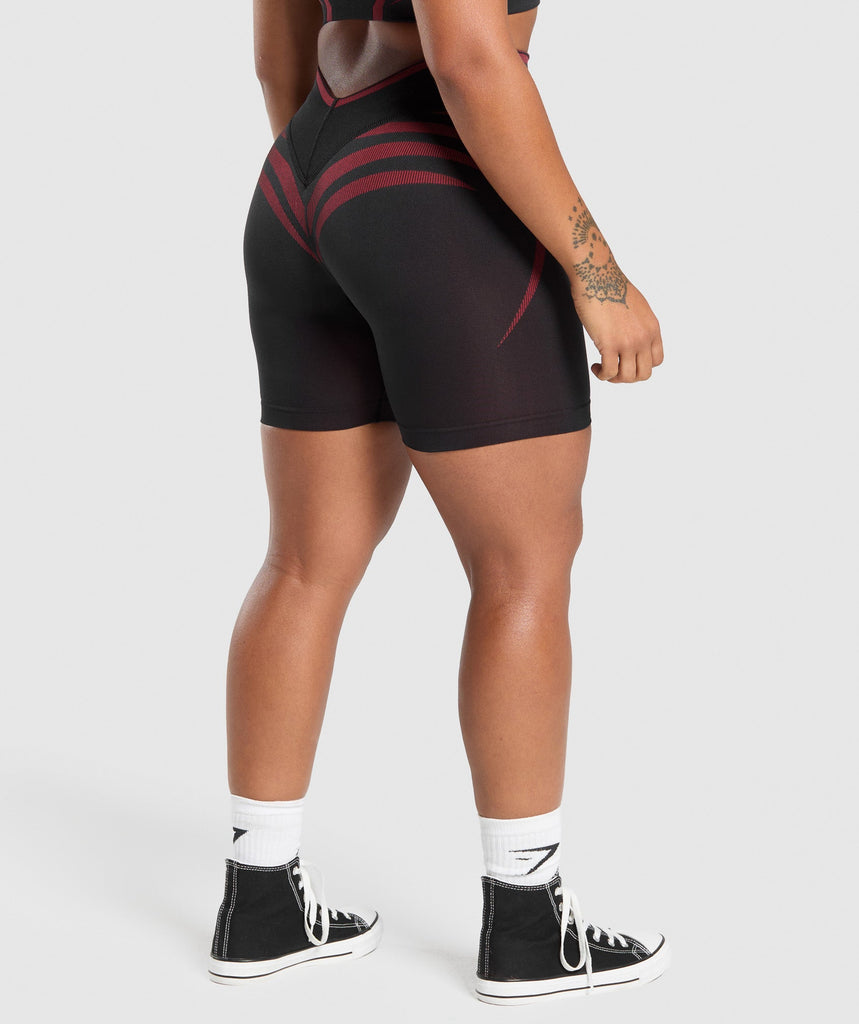 Gymshark Apex Lift Seamless Shorts - Black/Carmine Red | Gymshark