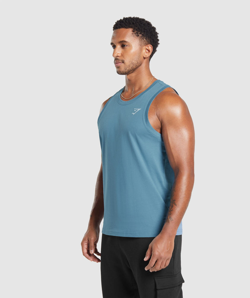Gymshark Crest Tank - Faded Blue | Gymshark