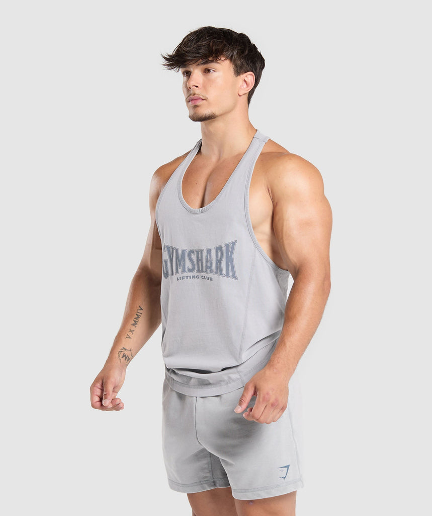 Gymshark Heritage Washed Stringer - Denim Grey | Gymshark