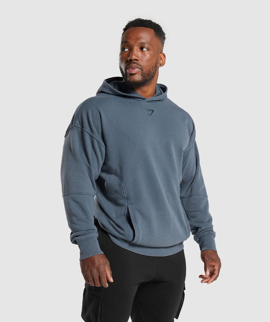 Gymshark Heritage Washed Hoodie - Titanium Blue | Gymshark
