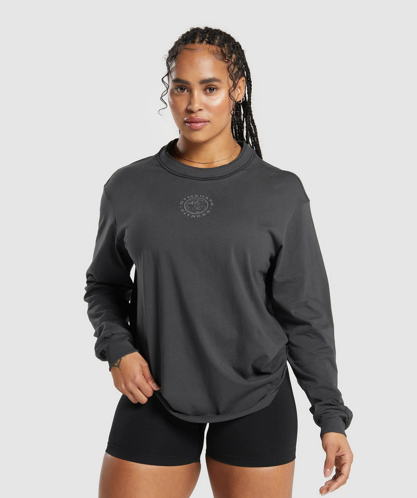 Gymshark Legacy Long Sleeve Top - Asphalt Grey | Gymshark