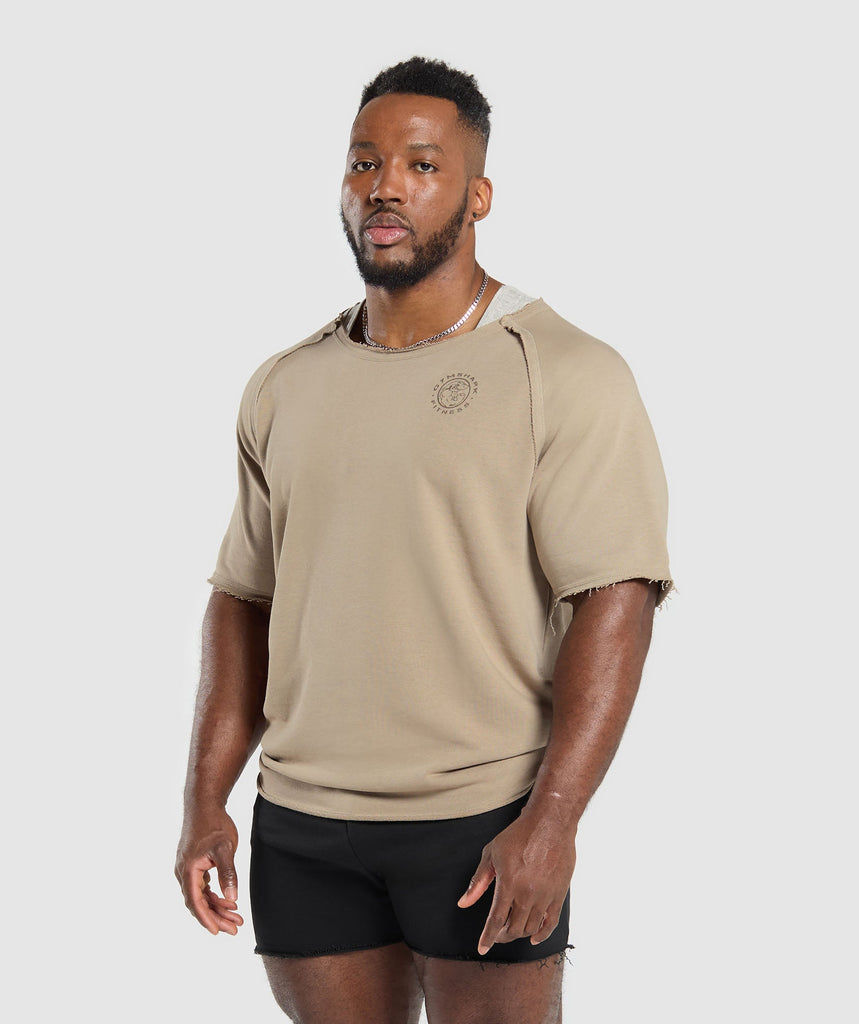 Gymshark Legacy Rag Top - Cement Brown | Gymshark