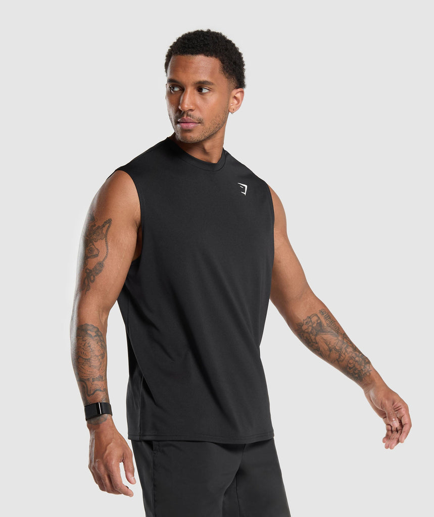 Gymshark Oversized Performance Tank - Black | Gymshark
