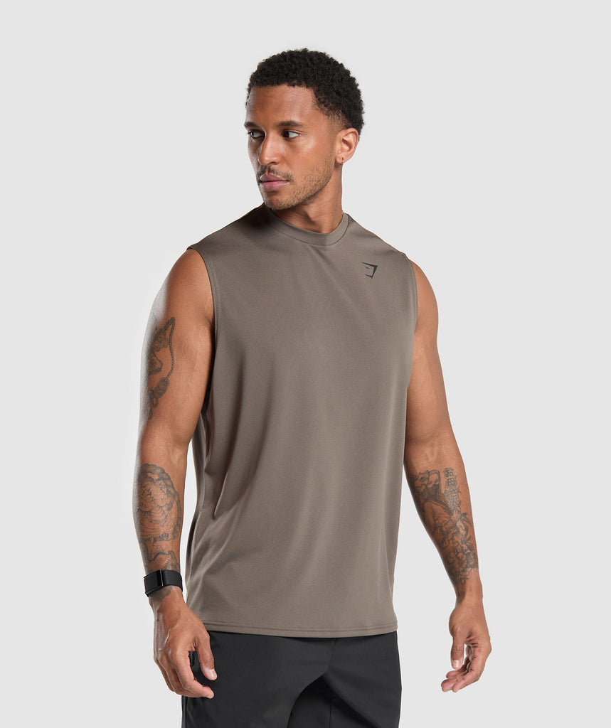 Gymshark Oversized Performance Tank - Camo Brown | Gymshark