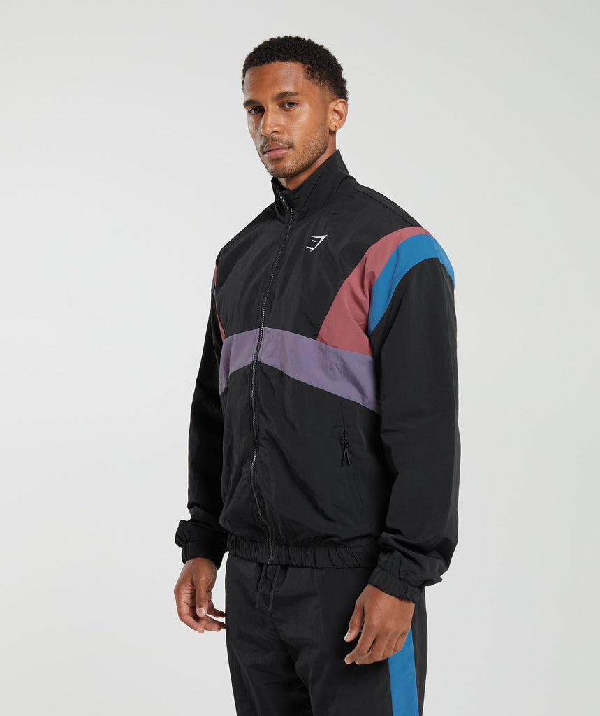 Gymshark Retro Track Jacket - Black/Blue/Purple/Soft Berry | Gymshark