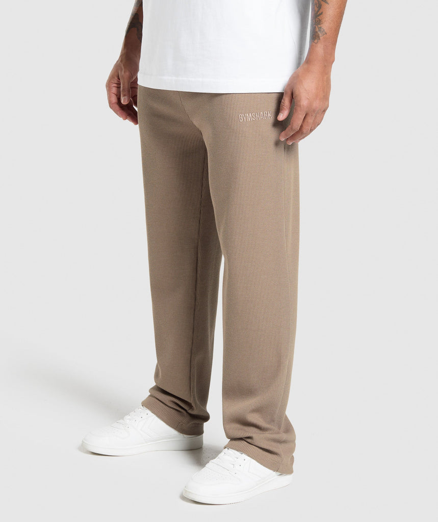 Gymshark Waffle Straight Leg Joggers - Lifestyle Brown | Gymshark