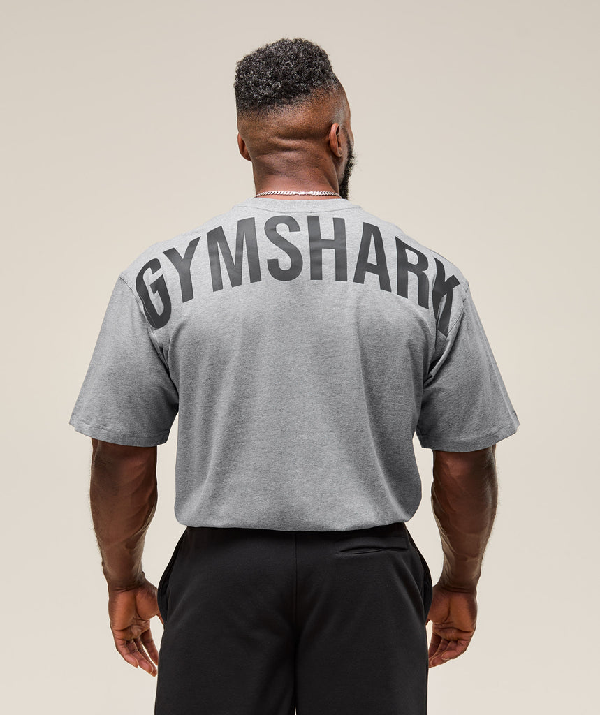 Gymshark Power T-Shirt - Charcoal Core Marl/Black | Gymshark