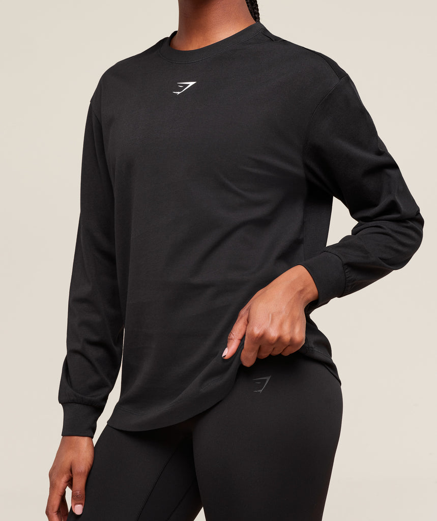 Gymshark Trace Graphic Long Sleeve Top - Black | Gymshark